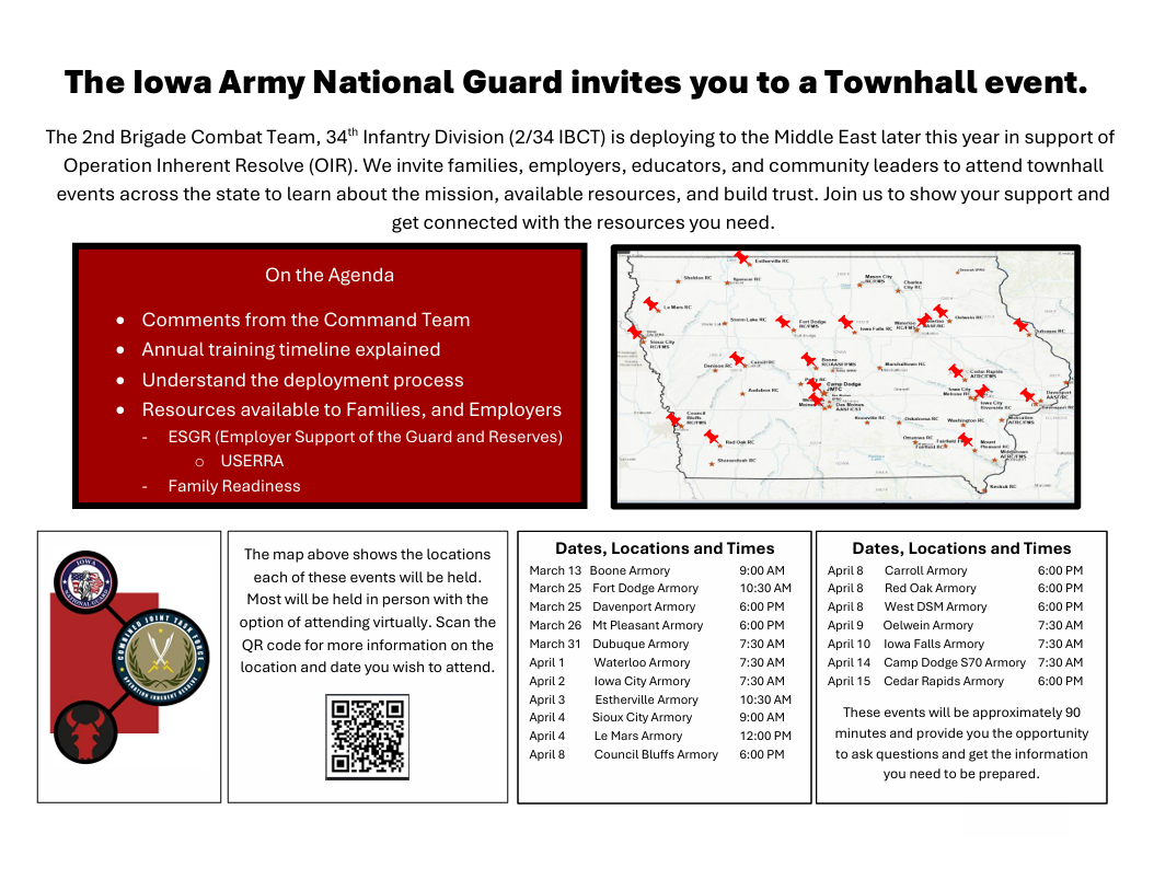 Iowa National Guard Deployment Town Hall Meeting – KWBG Radio | Boone, Iowa